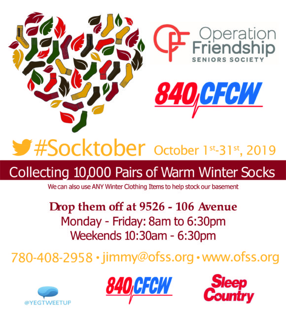 Socktober Poster | Operation Friendship Seniors Society Edmonton